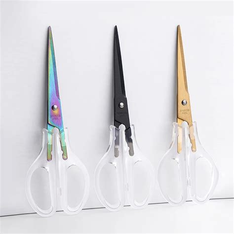 사무실 투명 손잡이 가위 녹 방지 수제 Diy 국내 사무실 문구 종이 절단 가지 치기 Zs 17 1 개 공급 삭감