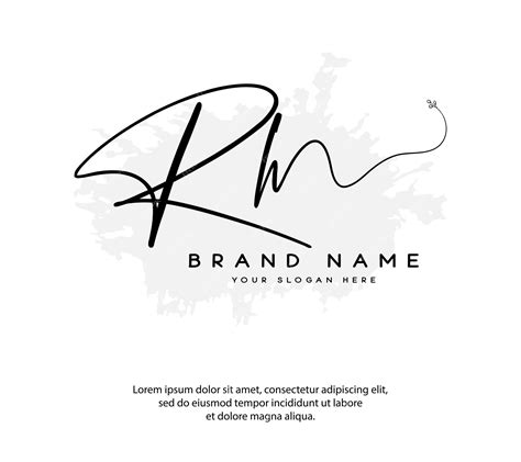 Premium Vector R H Rh Initial Letter Handwriting And Signature Logo