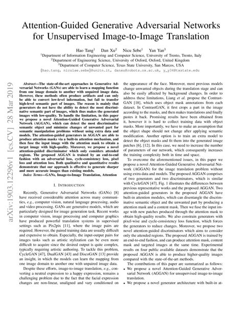 Attention Guided Generative Adversarial Networks For Unsupervised Image To Image Translation