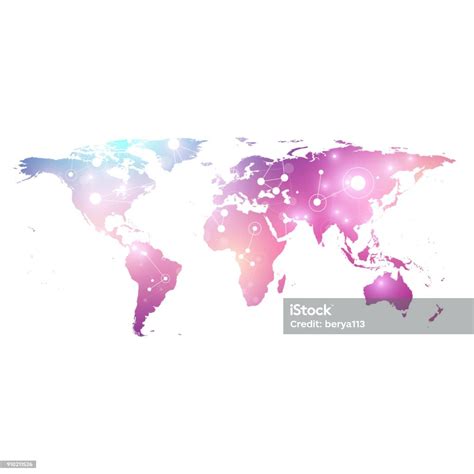 글로벌 기술 네트워킹 개념과 템플릿 세계 지도 벡터 글로벌 네트워크 연결입니다 디지털 데이터 시각화입니다 라인 총입니다 큰