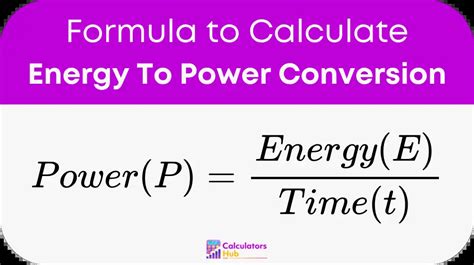 Energy To Power Conversion Calculator
