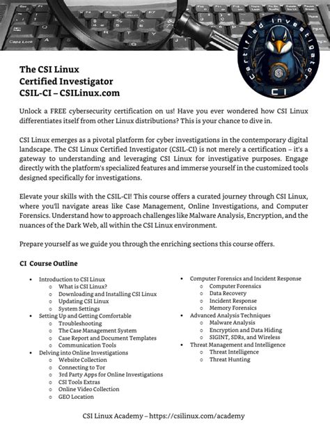 The Csi Linux Certified Investigator Csil Ci Pdf Computer