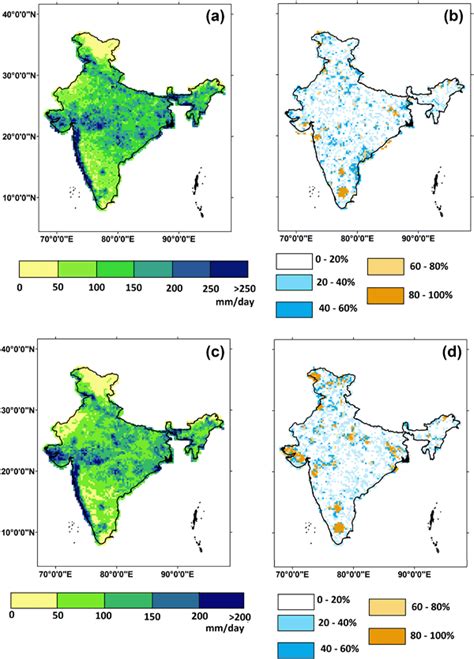 Spatial Variation Of The Simulated Extreme Rainfall Corresponding To Download Scientific