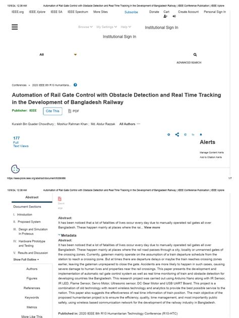 Automation Of Rail Gate Control With Obstacle Detection And Real Time Tracking In The