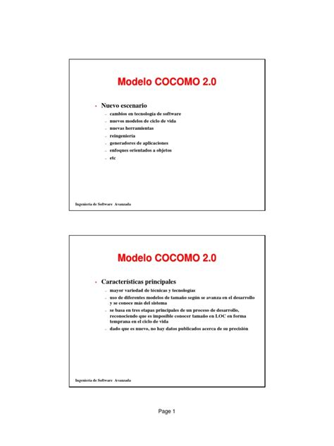 Cocomo 20 Guía De Estimación De Software Pdf Proceso De Desarrollo De Software