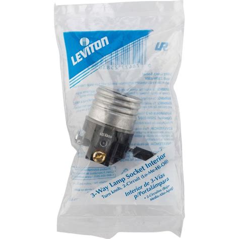 Leviton Turn Knob Medium Base Black Phenolic 3 Way Interior Lamp Socket
