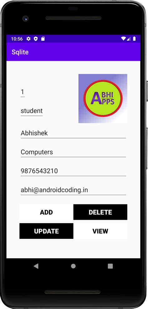 Android Sqlite Database Tutorial Crud Operations Blob