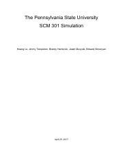 SCM 301 SIMULATION Pdf The Pennsylvania State University SCM 301 Simulation Hoang Le Jimmy