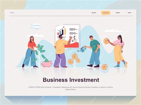 Premium Vector Business Investment Web Concept For Landing Page In Flat Design Man And Woman