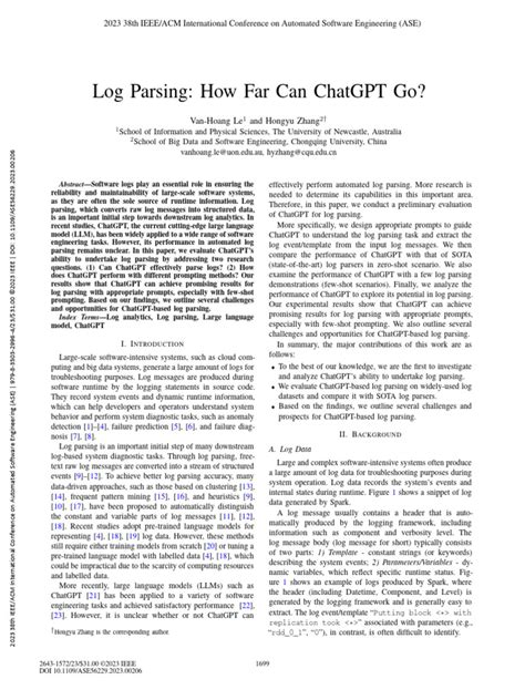 Log Parsing How Far Can Chatgpt Go Pdf