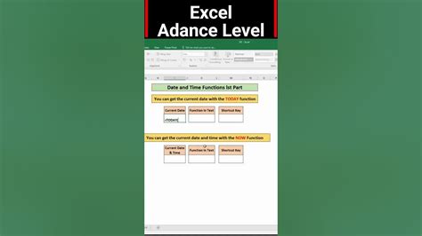 Excel Date And Time Function Shorts Yshorts Excel Exceltips
