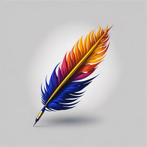Premium AI Image A Drawing Of A Feather With Colors On It