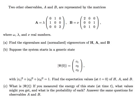 solved the hamiltonian for a certain thre level system is