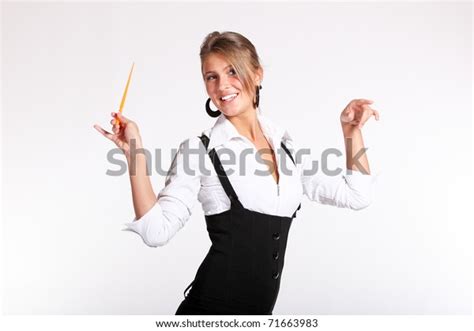 Sexy Teacher Holding Pointer Isolated On Stock Photo Shutterstock