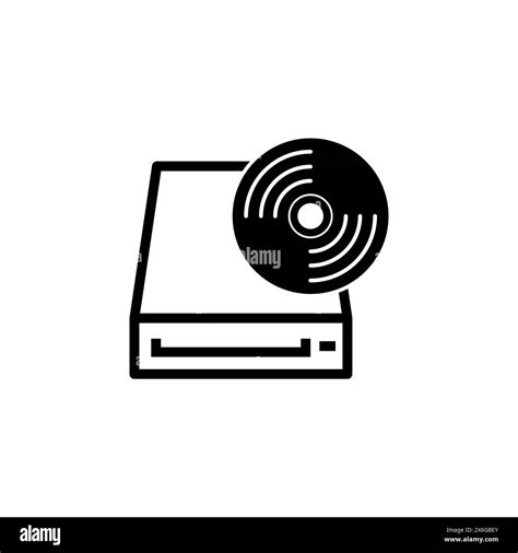 Computer Hardware Portable Optical Drive Flat Vector Icon Simple Solid Symbol Isolated On