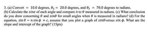 Solved 3 a Convert 10 0 degrees θ2 20 0 degrees and Chegg com