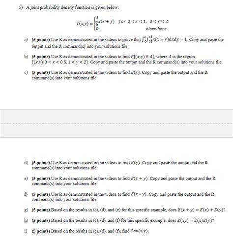 Solved A Joint Probability Density Function Is Given Chegg