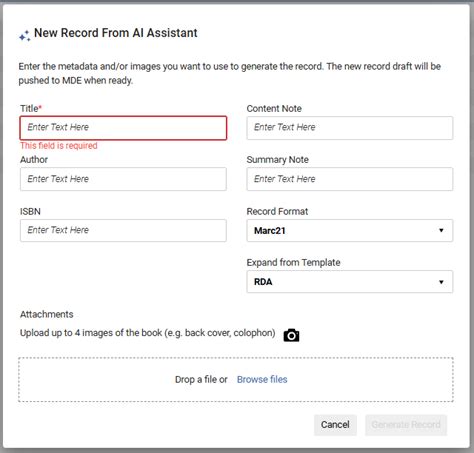 The Ai Metadata Assistant In The Metadata Editor Ex Libris Knowledge