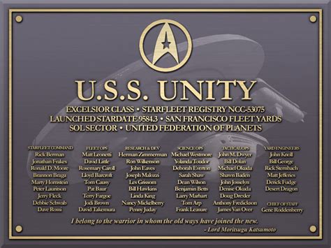 Uss Unity Plaque By Lordtrekie On Deviantart