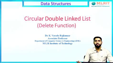 lec 29 data structures deletion in circular double linked list by dr k