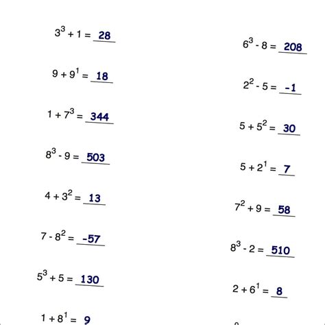 Math Worksheets Mixed Addition And Subtraction With Exponents Scientific Notation Worksheet