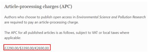 环境科学sci期刊推荐：environmental Science And Pollution Research