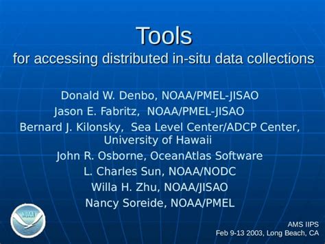 ppt tools for accessing distributed in situ data collections dokumen tips