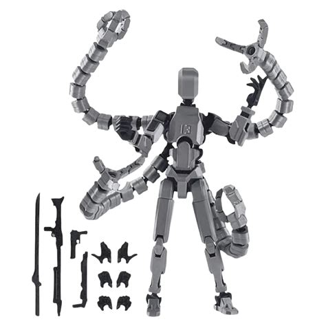 Robot Action Figure With Long Tentacles Accessory Movable Joints 3d