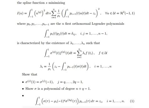 The Spline Function S Minimizing
