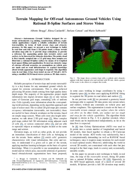 Pdf Terrain Mapping For Off Road Autonomous Ground Vehicles Using Rational B Spline Surfaces
