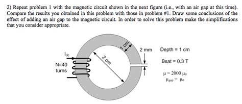solved 2 repeat problem 1 with the magnetic circuit shown