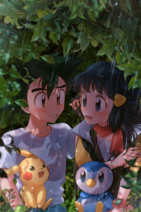 Pikachu Dawn Ash Ketchum And Piplup Pokemon And 2 More Drawn By Ek