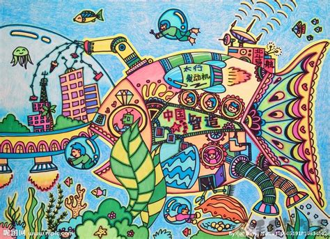 海底世界卡通画 毛毛简笔画