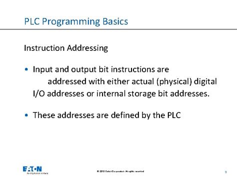 PLC Programming Basics Eaton Corporation All Rights