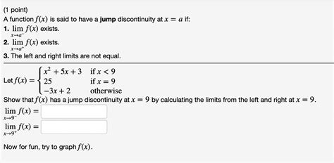 Solved Point A Function F X Is Said To Have A Jump Chegg Com