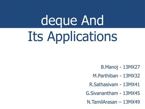 Deque And It Applications Ppt