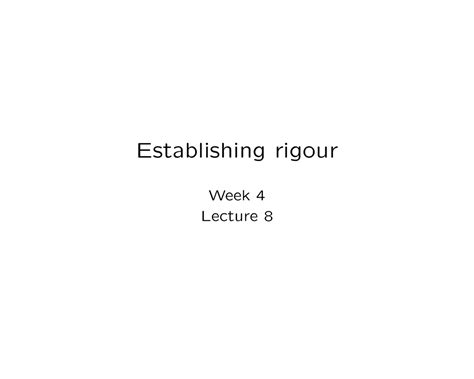 Rigour Theorem Lecture Notes Mathematics Docsity