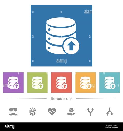 Restore Database Flat White Icons In Square Backgrounds 6 Bonus Icons