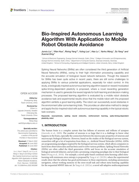 Pdf Bio Inspired Autonomous Learning Algorithm With Application To