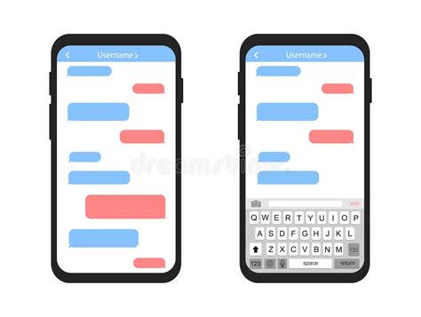 Mobile Phone With Message Bubbles Empty Messages Interface Sms Chat