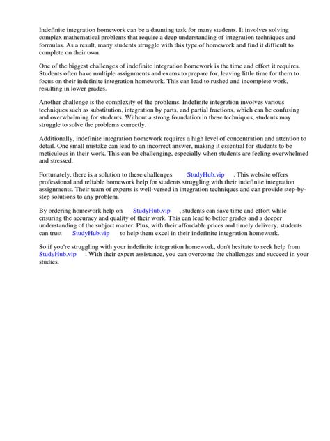 Indefinite Integration Homework Stu Schwartz Pdf Standard Deviation Mathematics