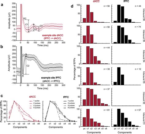 Typical Averaged Efps Elicited In Dacc A And Lpfc B Vertical Lines