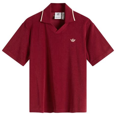 Adidas X Wales Bonner Polo Shirt Collegiate Burgundy End Au