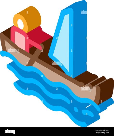 Sailing Canoeing Isometric Icon Vector Illustration Stock Vector Image And Art Alamy