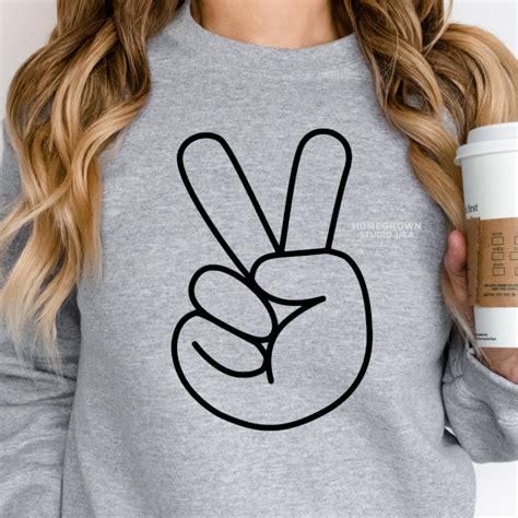 Hand Peace Sign Svg Peace Hand Svg Peace Fingers Clipart Etsy