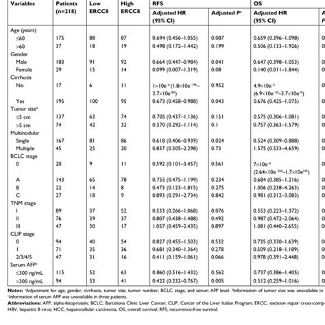 Stratified Survival Analysis Of Ercc8 In Hbv Related Hcc Prognosis