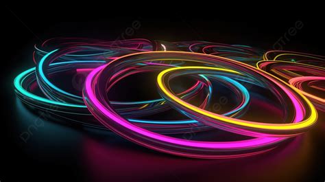 검은 사진에 3d 네온 반지 3d 네온 추상적 인 배경 고화질 사진 사진 배경 일러스트 및 사진 무료 다운로드 Pngtree