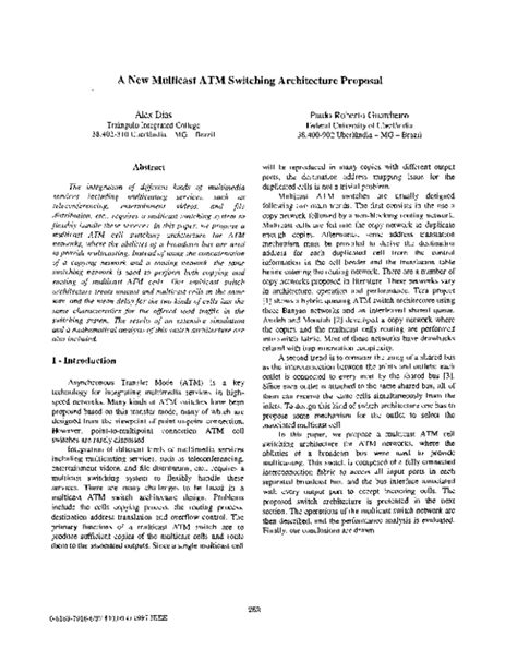 Pdf A New Multicast Atm Switching Architecture Proposal