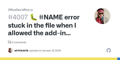 🐛 Name Error Stuck In The File When I Allowed The Add In Installation