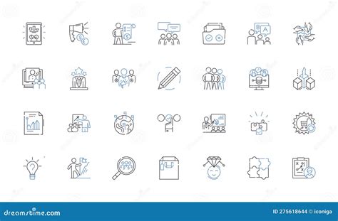 Task Delegation Line Icons Collection Assignments Delegation